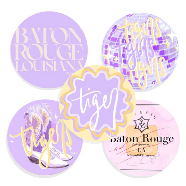 LSU Assorted Buttons – The Keeping Room Baton Rouge